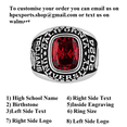 Men's Sterling Silver Large Classic Class Ring, Personalized, High ...