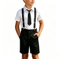 Boys 4 Piece School Uniform Short Sleeve Toddler Formal Suit Cotton ...