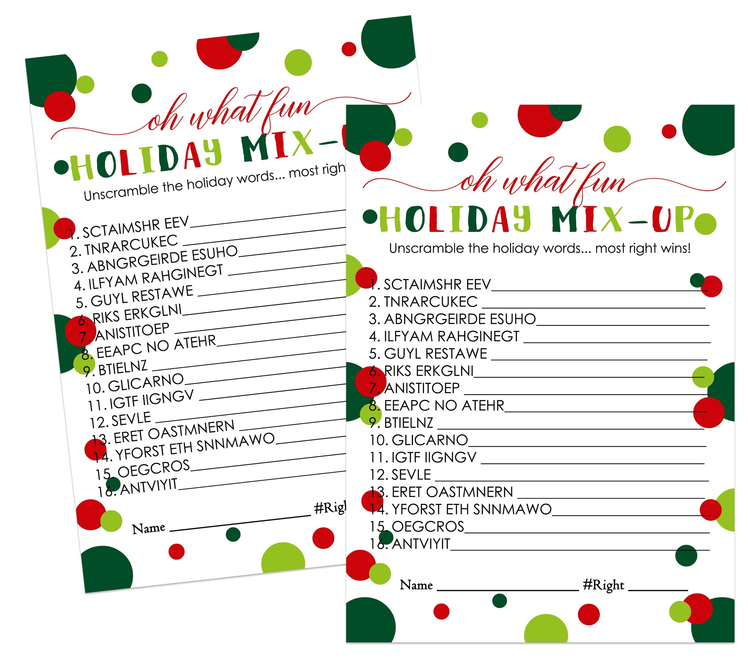 Oh What Fun Christmas Word Scramble Game Cards 25 Pack Unscramble Oh What Fun Christmas Word Scramble Game Cards 25 Pack Unscramble
