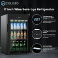 COLOZO Black Beverage Refrigerator Cooler, 96 Cans Freestanding Mini ...