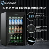 COLOZO Black Beverage Refrigerator Cooler, 96 Cans Freestanding Mini ...