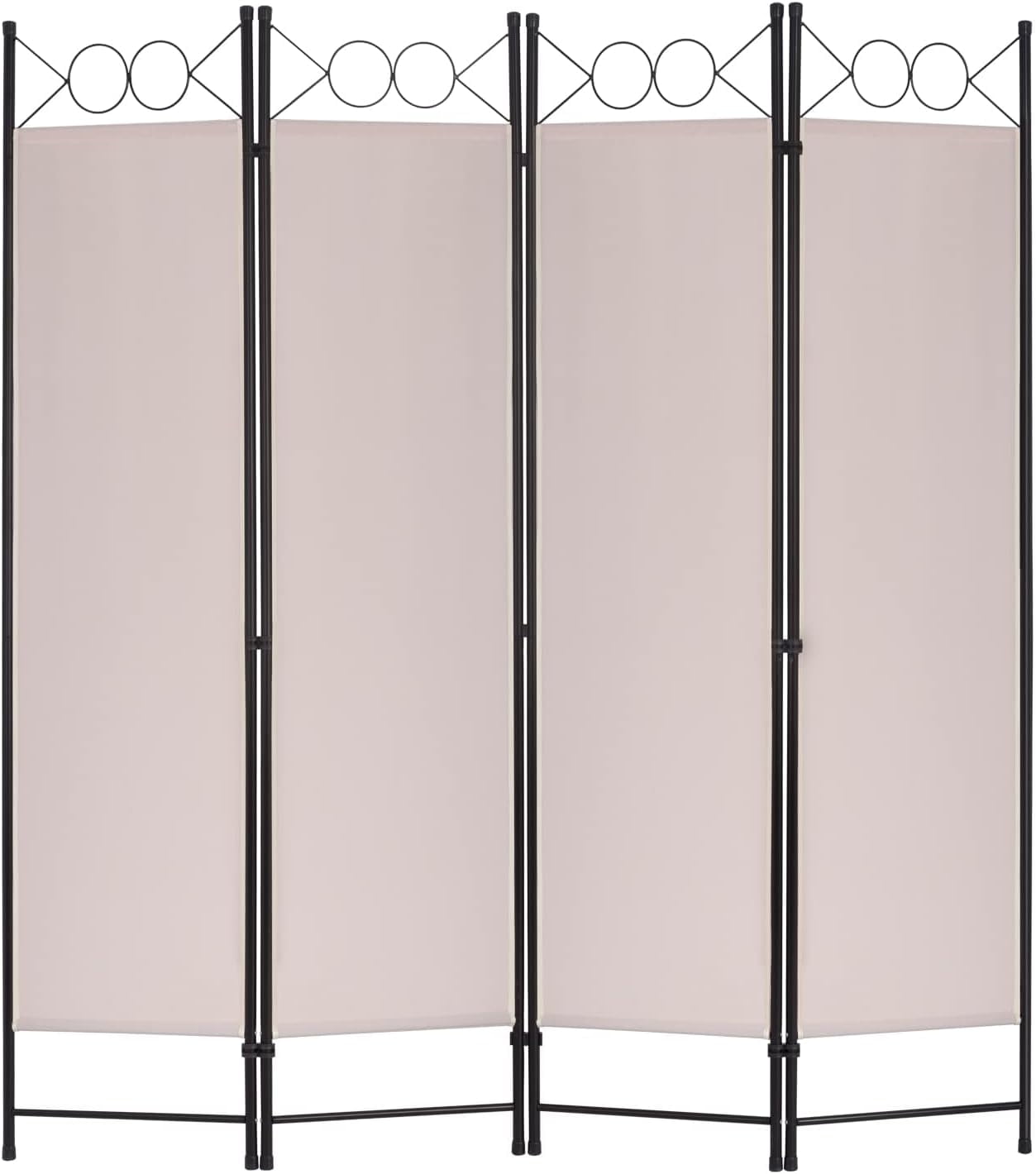 YRLLENSDAN 4 Panel Room Divider 6FT Steel Frame Screen Folding Privacy ...