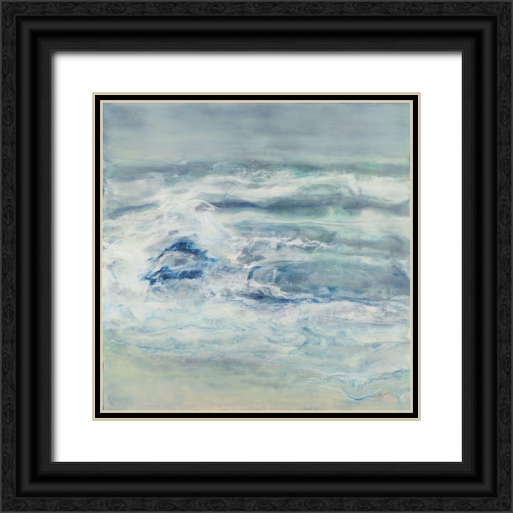 Shanti, Shima 15x15 Black Ornate Wood Framed with Double Matting Museum ...