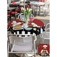Black Rustic Chefs Round Outdoor Tablecloth with Umbrella Hole Cooking ...