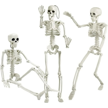 3 Pieces Halloween Skeletons Posable Halloween Hanging Skeletons Full ...