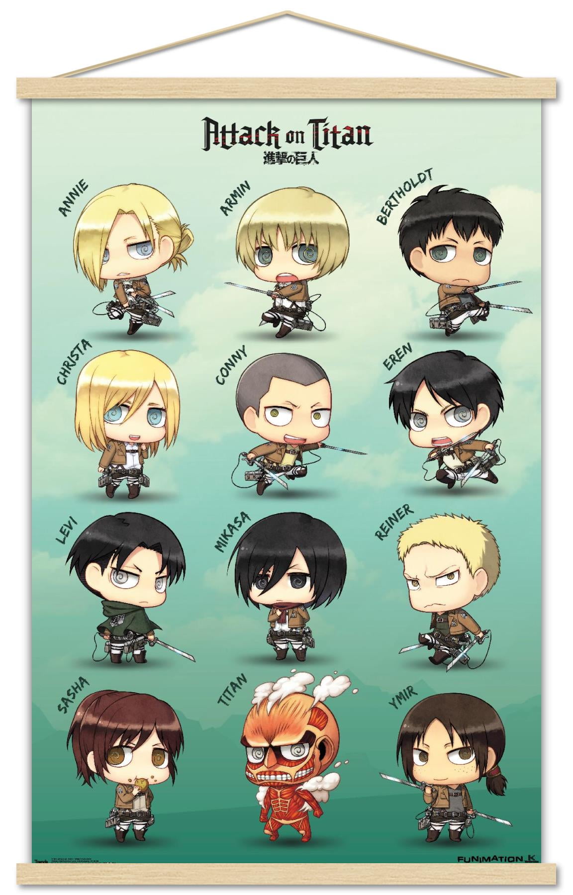 Attack On Titan Chibi Characters 24 X 40 Poster By Trends
