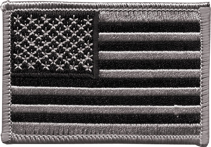 Black Silver - US Flag Sew On Patch - Walmart.com