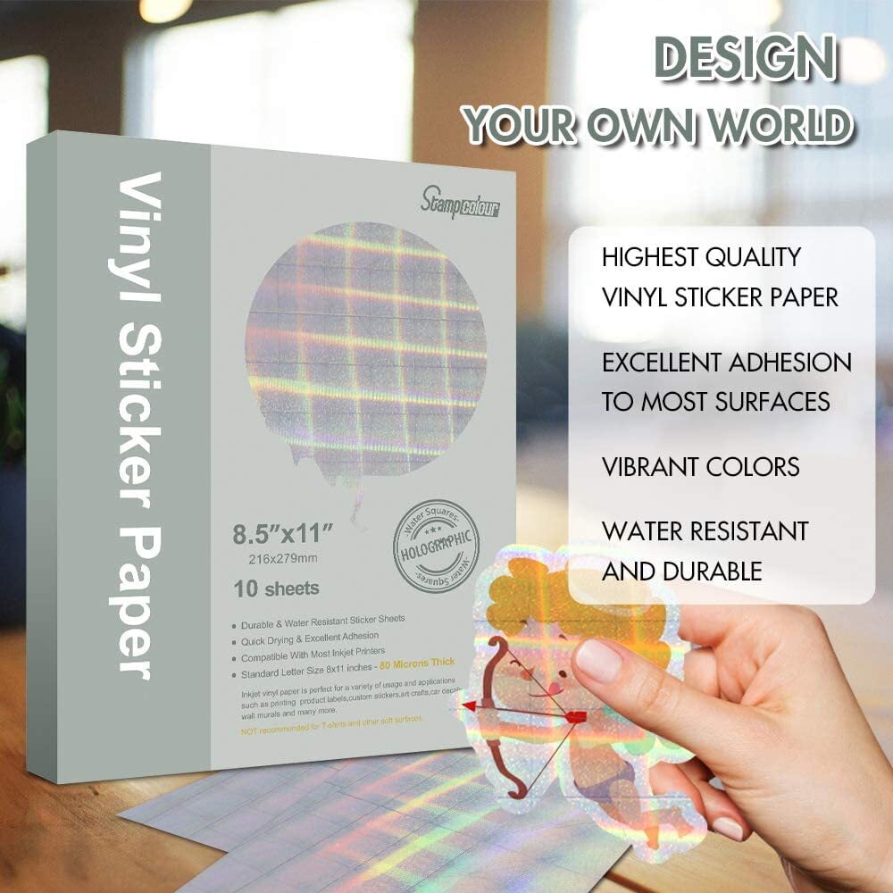 Buy Rainbow Printable Vinyl Holographic Sticker Paper for Inkjet ...