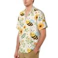 Bee Floral Men's Shirts Short-Sleeved with All-Over Prints Button-Up ...
