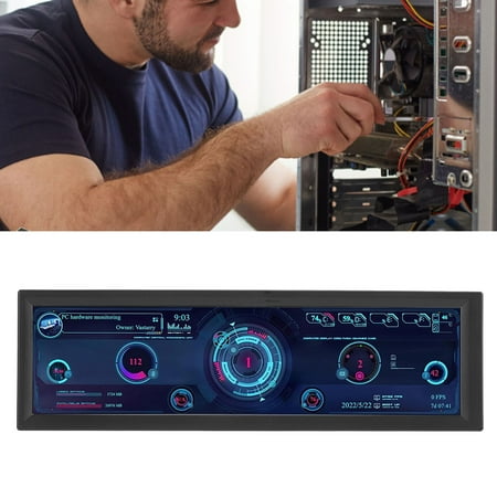 PC Temperature Display, 8.8 Inch HD IPS 1920x480 CPU Temperature ...