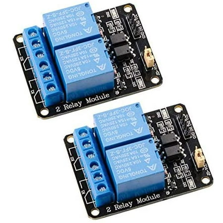 Pack of 2Pcs 5V 2-Channel Relay Module Shield for Arduino ARM PIC AVR ...