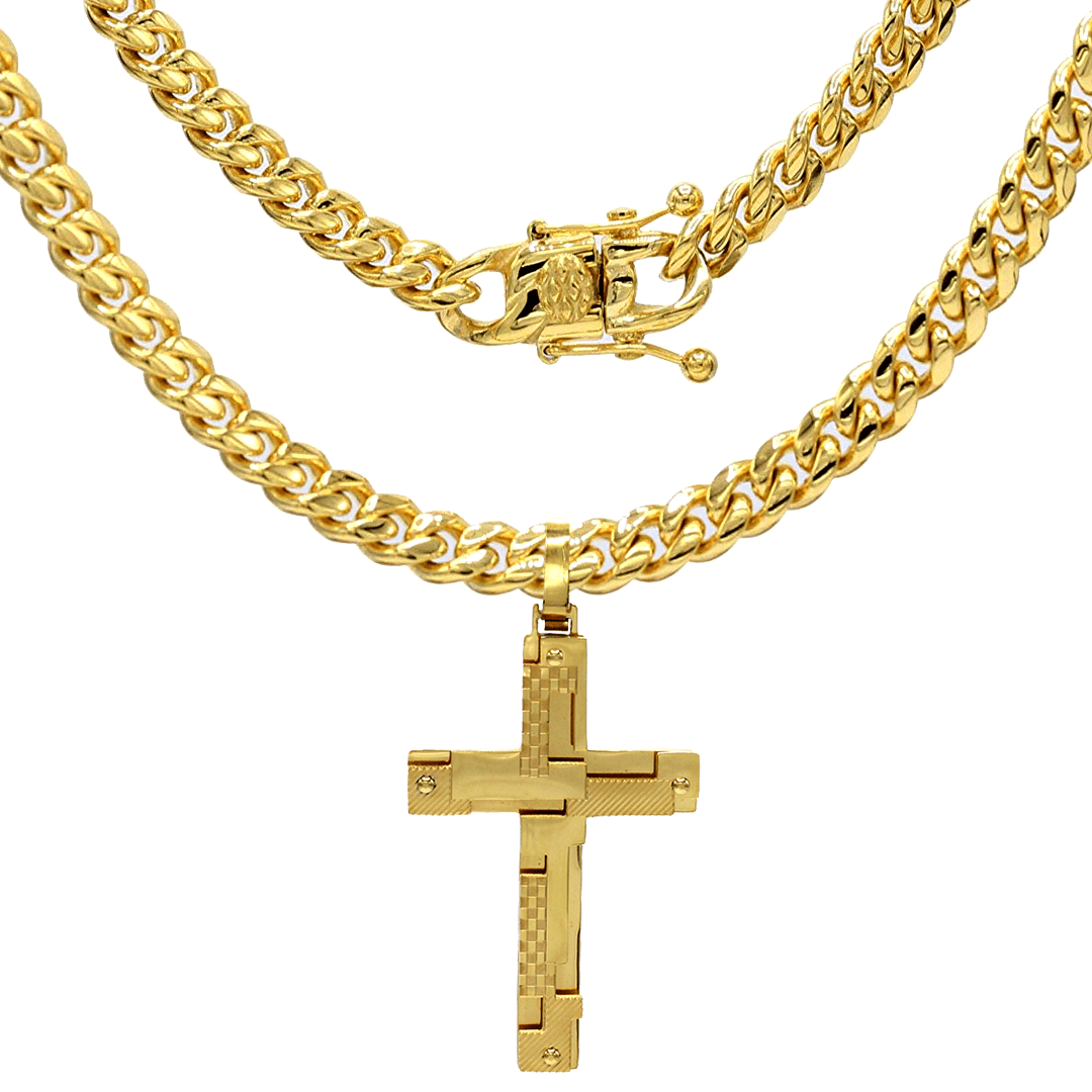 Gold Cross Chain Link Weave