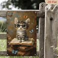 8x12inches Calico Kitten with Glasses on Antique Books Vintage Oil ...