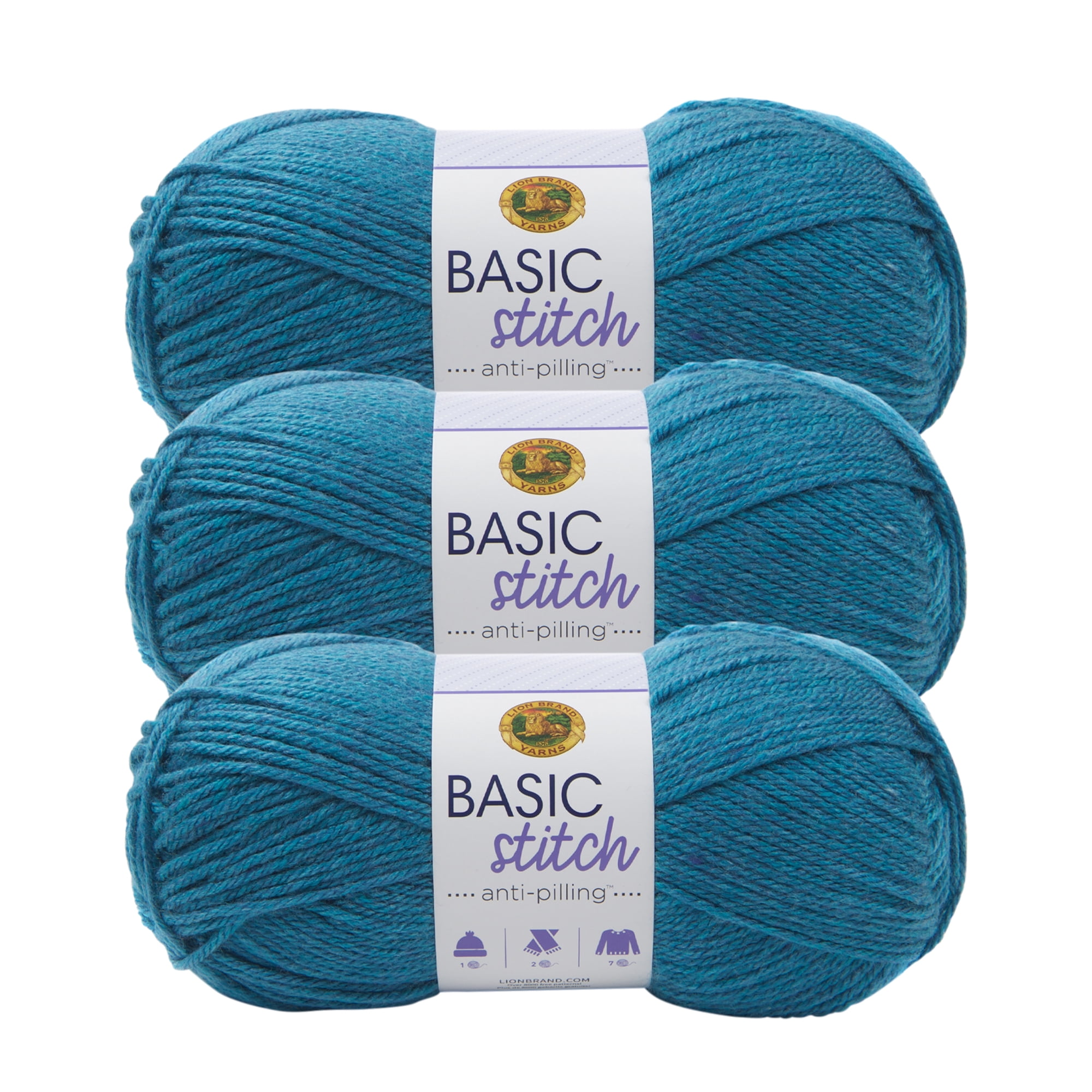 Lion Brand Yarn Basic Stitch Anti Pilling Turquoise Heather Anti ...
