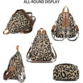 Leopard Print Backpack for Women Pu Leather Cheetah Print Shoulder ...
