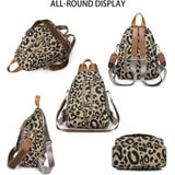 Leopard Print Backpack for Women Pu Leather Cheetah Print Shoulder ...