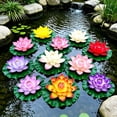 11" XLarge Realistic Floating Lotus with Lily Pad - Premium EVA Flowers ...