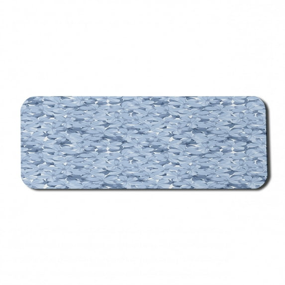 Blue Computer Mouse Pad, Retro Style Little Blossoms Plumbago Flowers ...