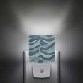 Blue Green Waves Plug-in LED Night Lights Abstract Stripes Auto Dusk-to ...