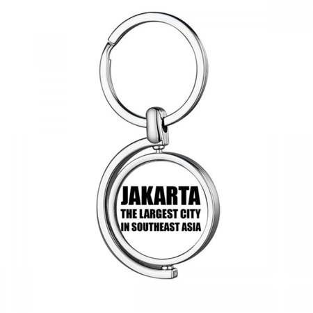 Jakarta Largest City Southeast Asia Rotating Keychain Metal Keyring ...