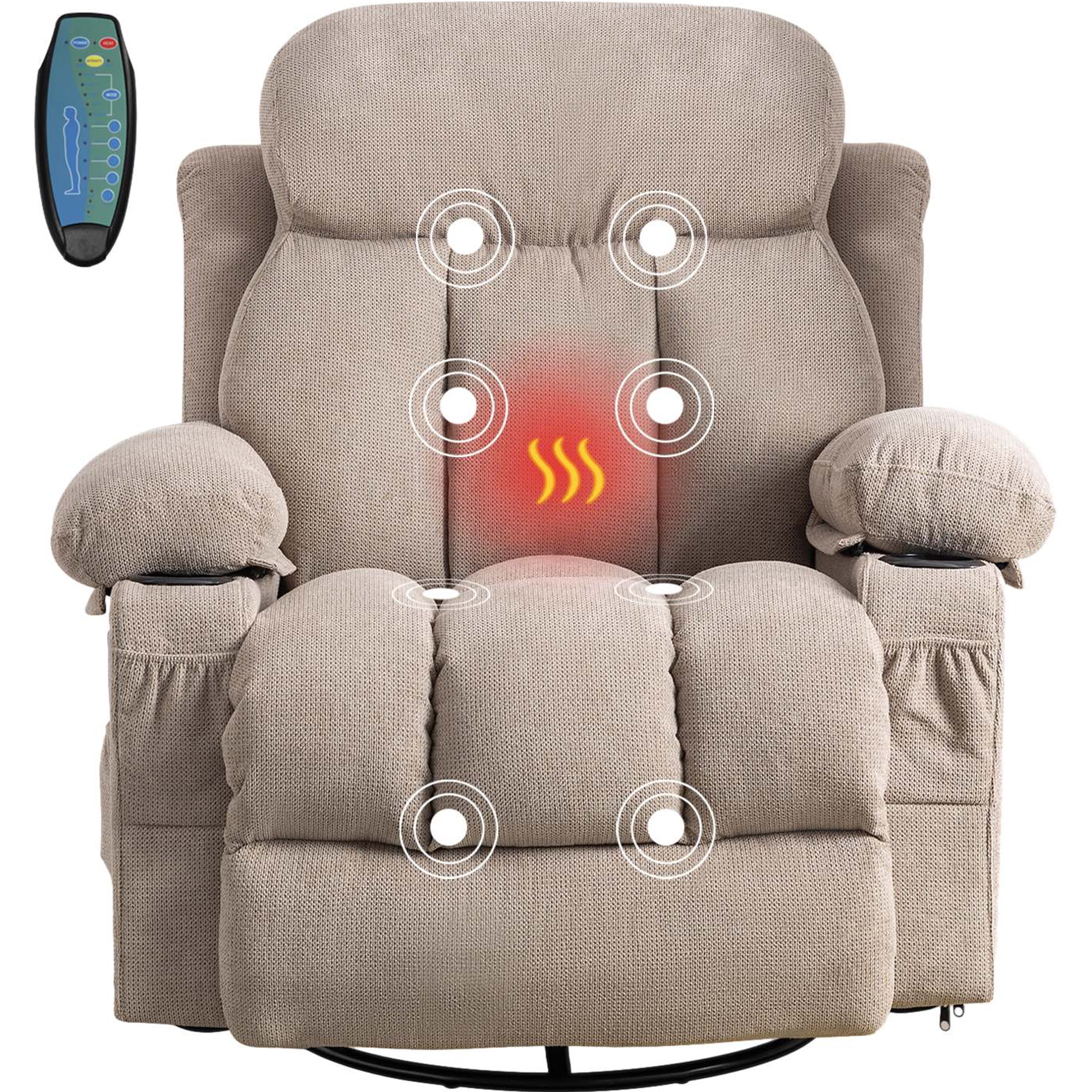 Syngar Recliner Chair For Elderly Massage Chair With Usb Cup Holders And Side Pockets Living