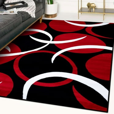 Luxe Weavers Modern Geometric Red 2x7 Area Rug, Non-Fading Abstract ...