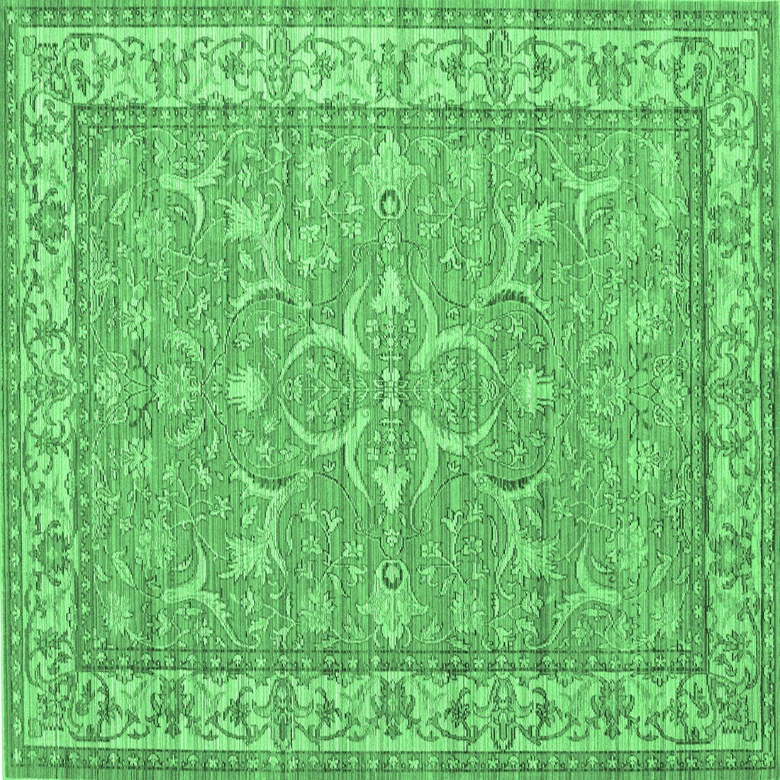 Ahgly Company Indoor Square Persian Emerald Green Traditional Area Rugs ...