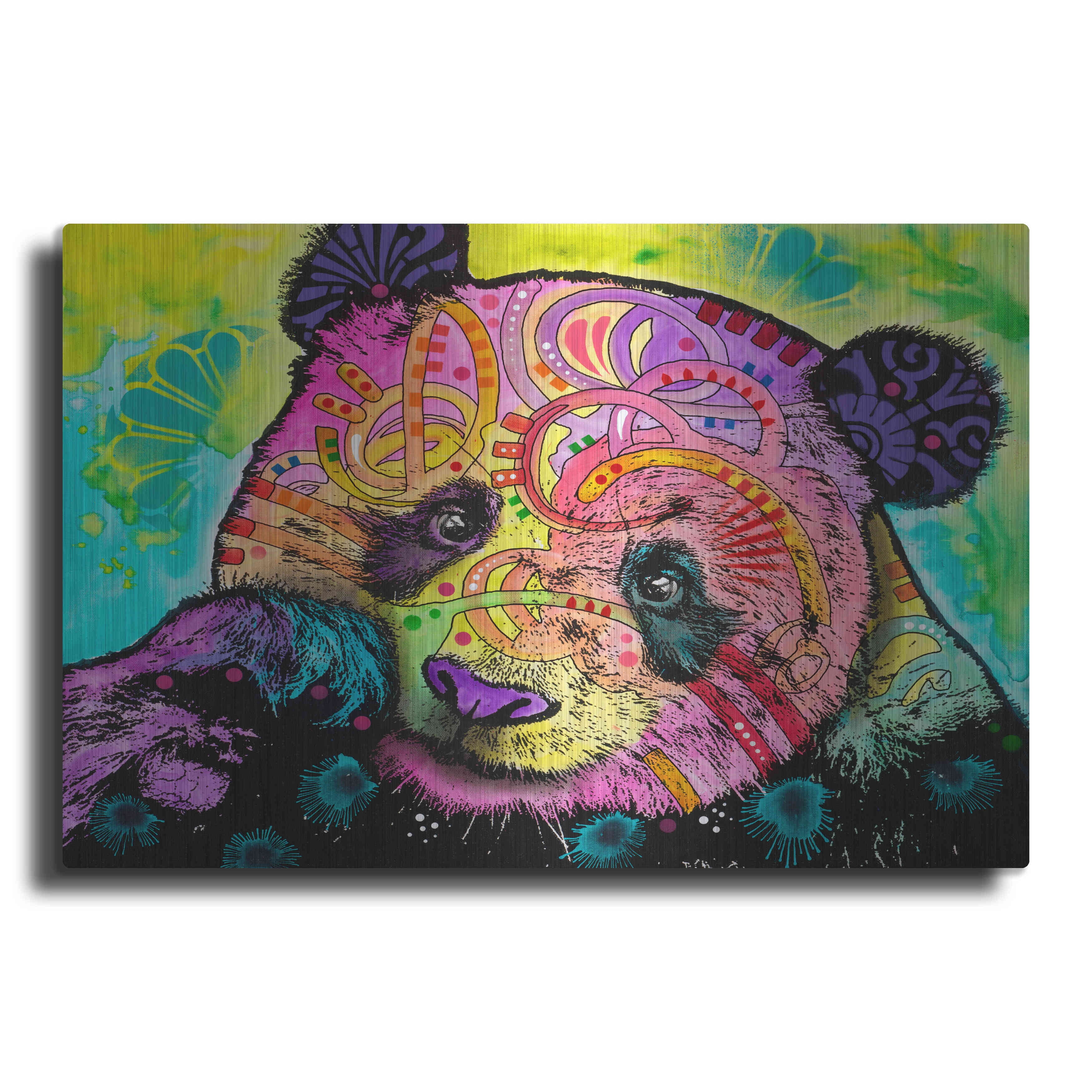 Luxe Metal Art 'Psychedelic Panda' by Dean Russo, Metal Wall Art, 24 ...