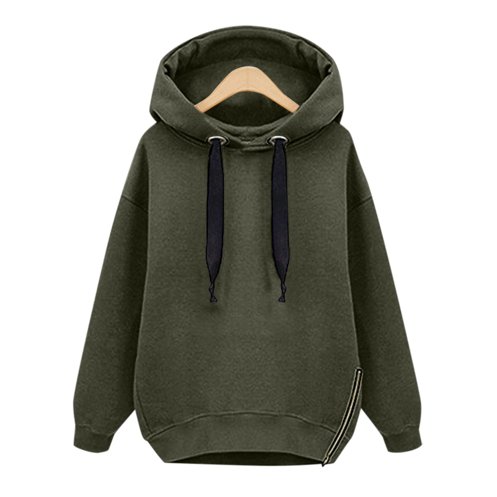 Women Hoodies Clearance Womens Hooded Long Sleeve Solid Plush