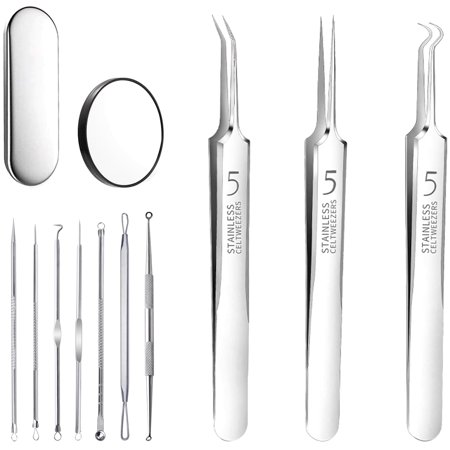Blackhead Remover Tool Kit, 11Pcs Set Stainless Steel Acne Extractor ...