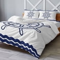 4 Piece Duvet Cover Set Queen, Summer Marine Nautical Ship Rudder Soft ...