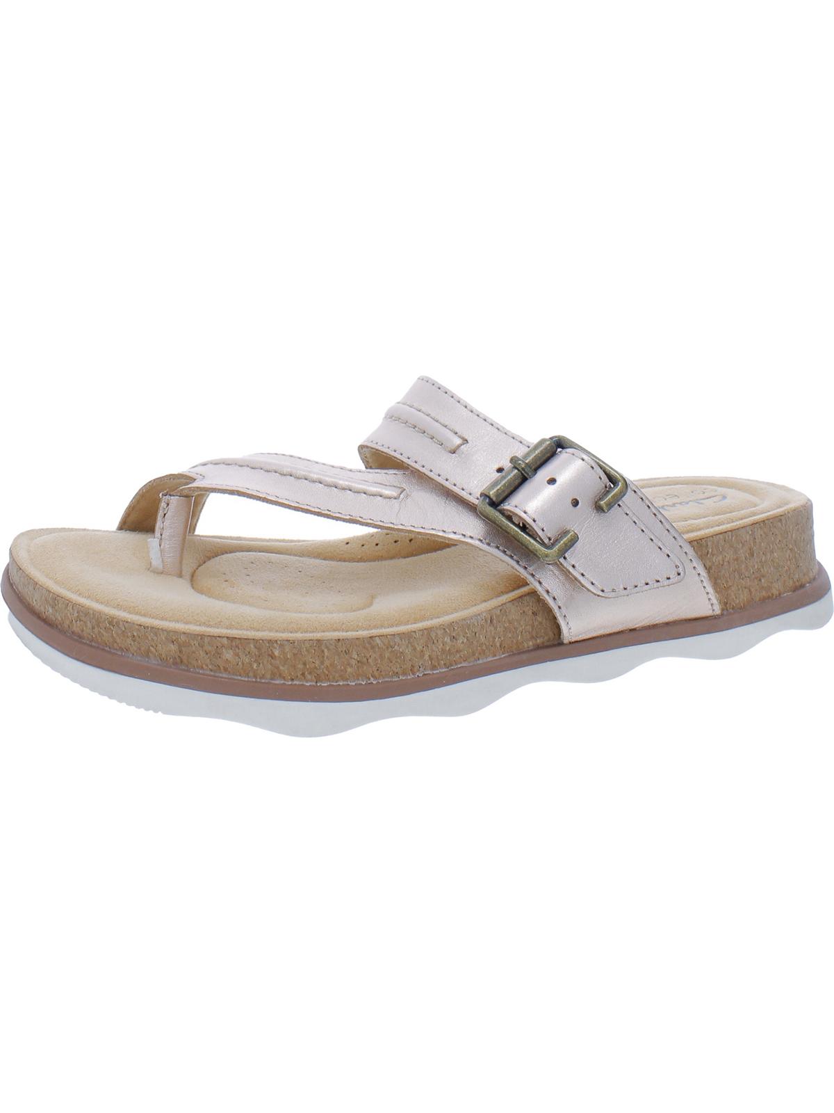 Clarks Womens Brynn Madi Leather Cushioned Footbed Slide Sandals ...