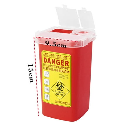 Tattoo Medical Plastic Sharps Container Biohazard Needle Disposal 1L ...