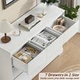 "Homfa 7 Drawer Dresser, 47.2""W Wood Storage Cabinet for Bedroom ...