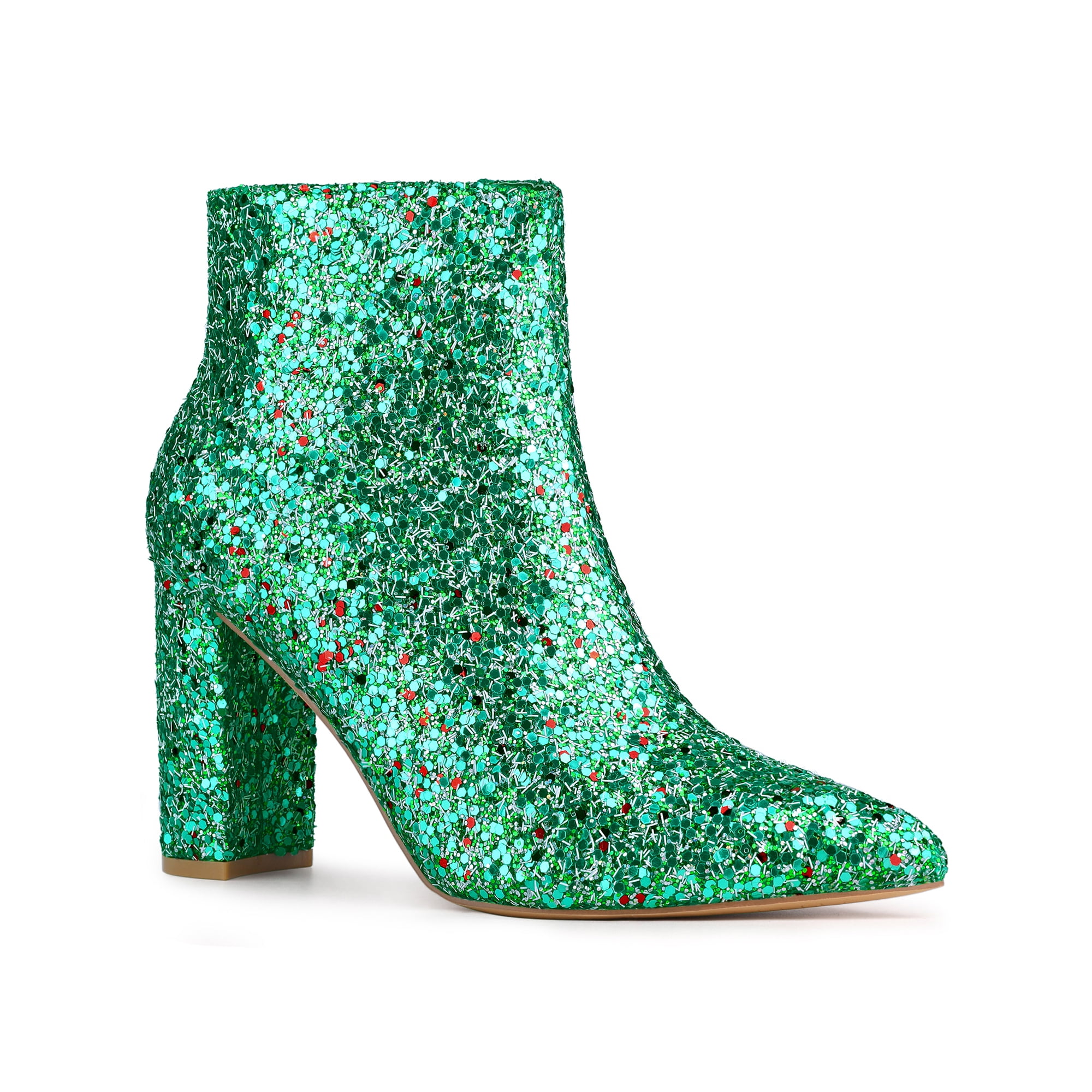 Click here for Blissful Step Womens Glitter Pointed Toe Block Hee... prices