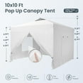 10x10 Pop Up Canopy Tent with Sidewalls - Easy Up Tent with Mesh ...