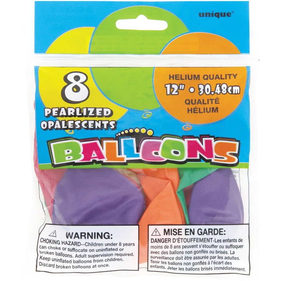 Pearlized Latex Balloons, 12 in, Pastel, 8ct - Walmart.com