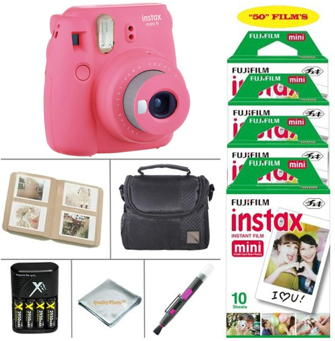 Fujifilm Mini 9 Instant Film Camera (Flamingo Pink) - Fujifilm Instax ...
