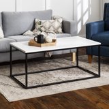 Modern Open Box Faux White Marble and Silver Coffee Table by Manor Park ...