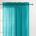 DWCN Turquoise Sheer Curtains Semi Transparent Voile Rod Pocket ...