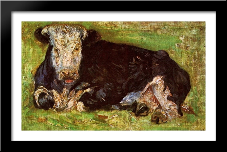 Lying Cow 40x26 Large Black Wood Framed Print Art by Vincent van Gogh ...