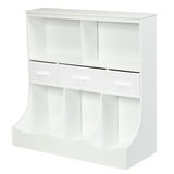 Costway Room Freestanding Combo Shelf Vertical Cubby Storage Bin W/3 ...