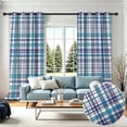 Blue and Purple Checkered Pattern Blackout Curtains,Triple Weaved ...