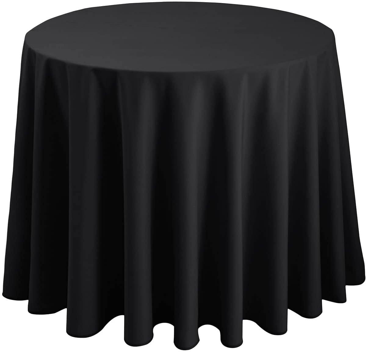 Hiasan Black Round Tablecloth 120 Inch - Waterproof Stain and Wrinkle ...