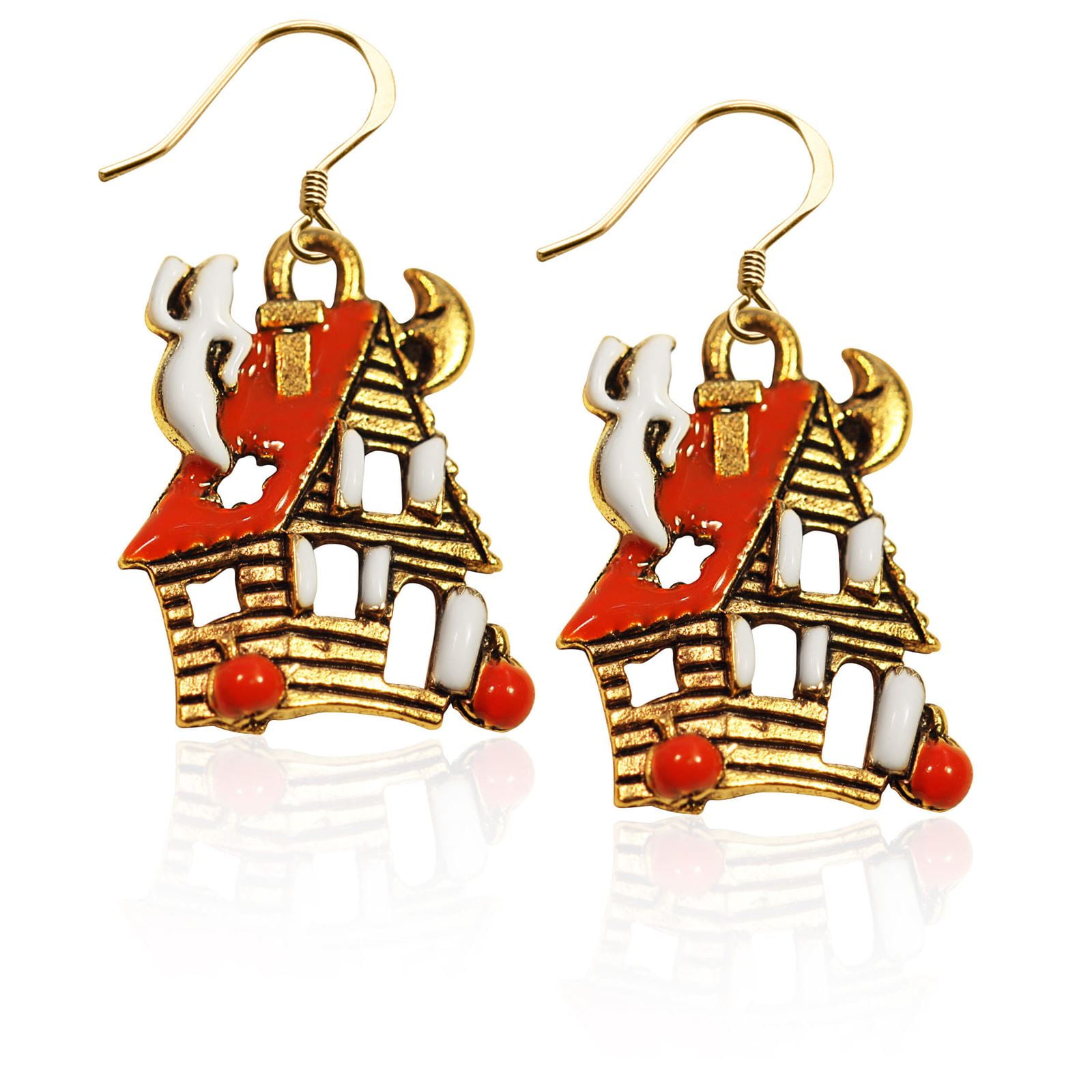 Haunted House Charm Earrings in Gold - Walmart.com