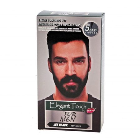 PUR-est Mustache & Beard Color Kit for Men Jet Black, Elegant Touch ...