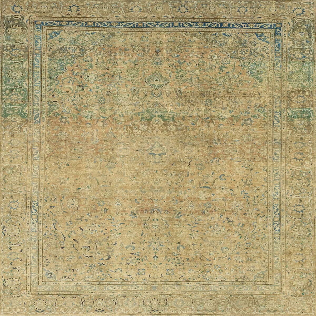 Ahgly Company Indoor Square Abstract Metallic Gold Abstract Area Rugs ...