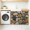 Brown Cobblestone Style Cabinet Curtains 10" W x 11" L Modern Abstract ...