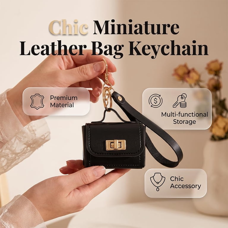 Mini Backpack Keychain, Cute Coin Purse Bag, PU leather, for coins ...