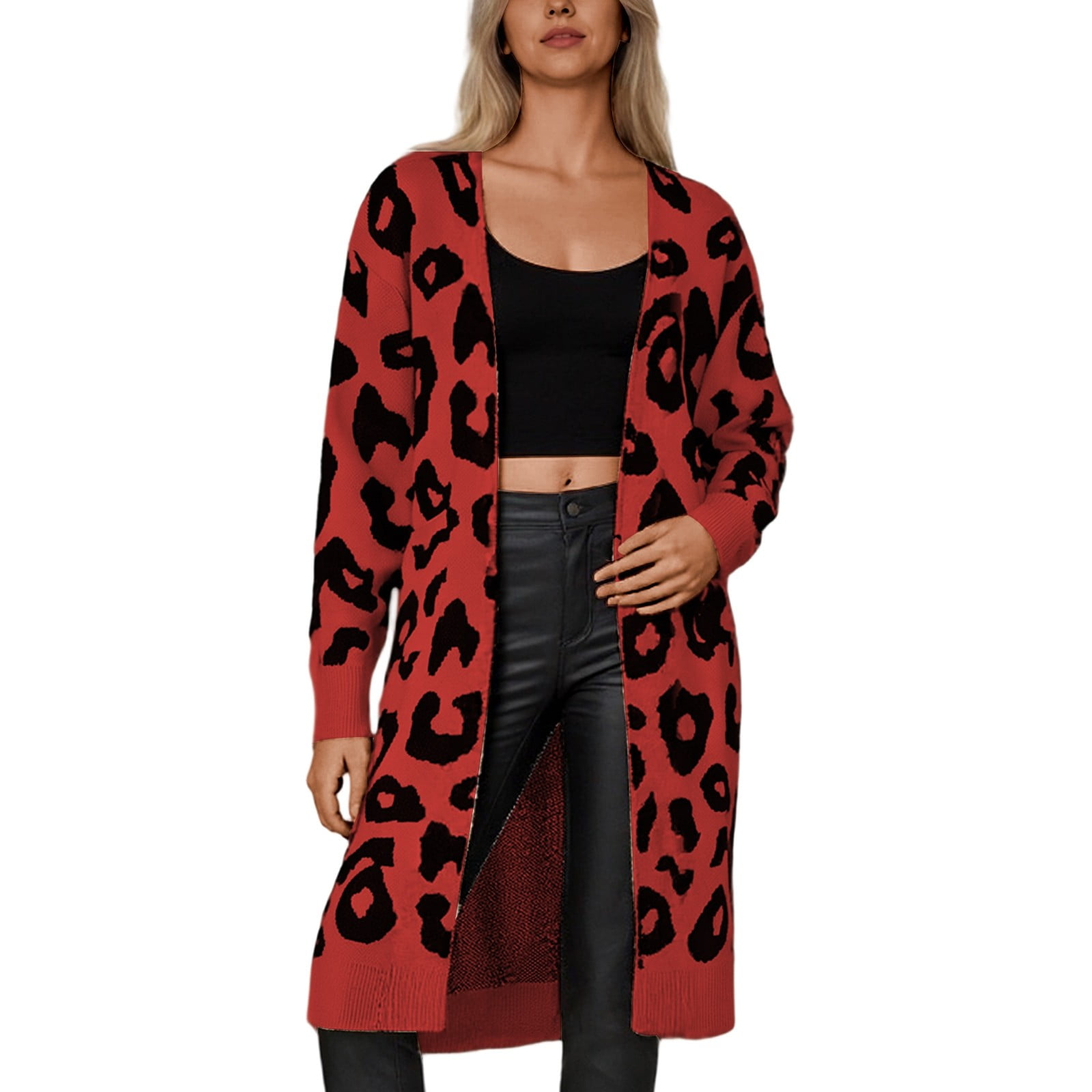 Click here for Aocisk Long Cardigan For Women Leopard Print Open... prices